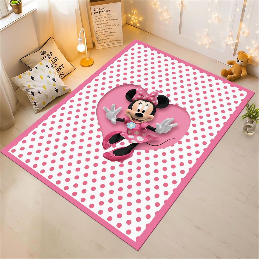 Minnie Mouse Rug,cute Rug,kids Rug,colorful Rug,pink Rug,custom Rug ...