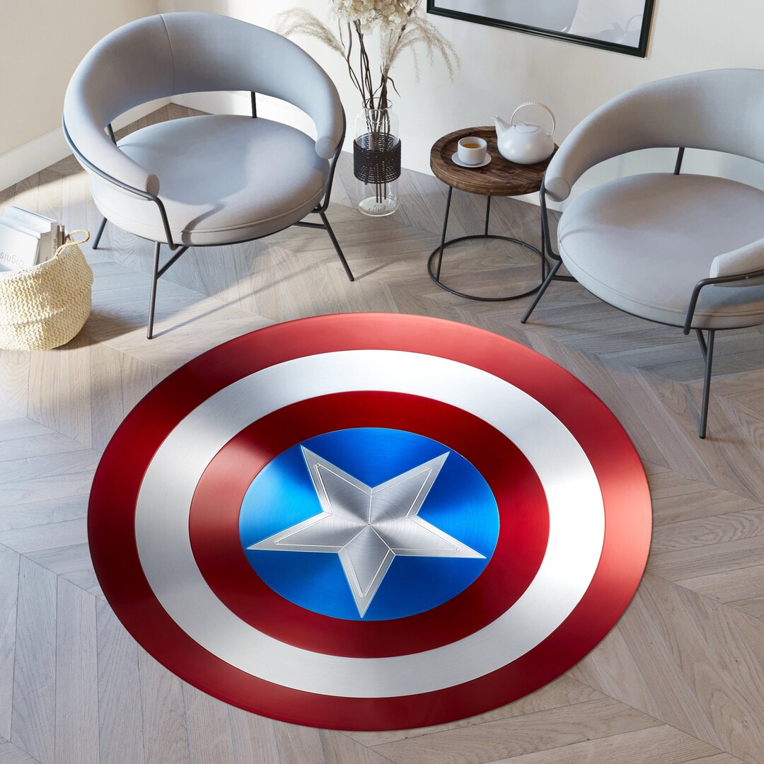 Captain America Rug,marvel Rug,round Rug,movie Rug,fantastic Rug,movie ...