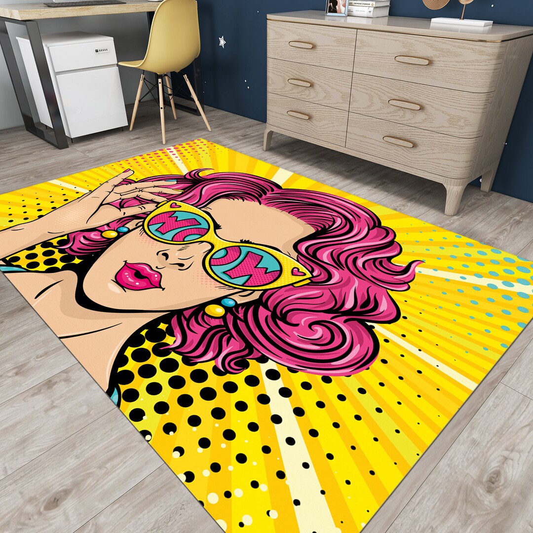 Women Rug, Sexy Girl Rug, Pop Art Rug, Art Rug, Colorful Rug, Rugs for ...