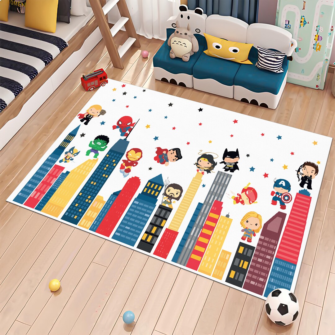 Super Heros Rug,marvel Rug,kids Rug,colorful Rug,custom Rug,nursery Rug ...