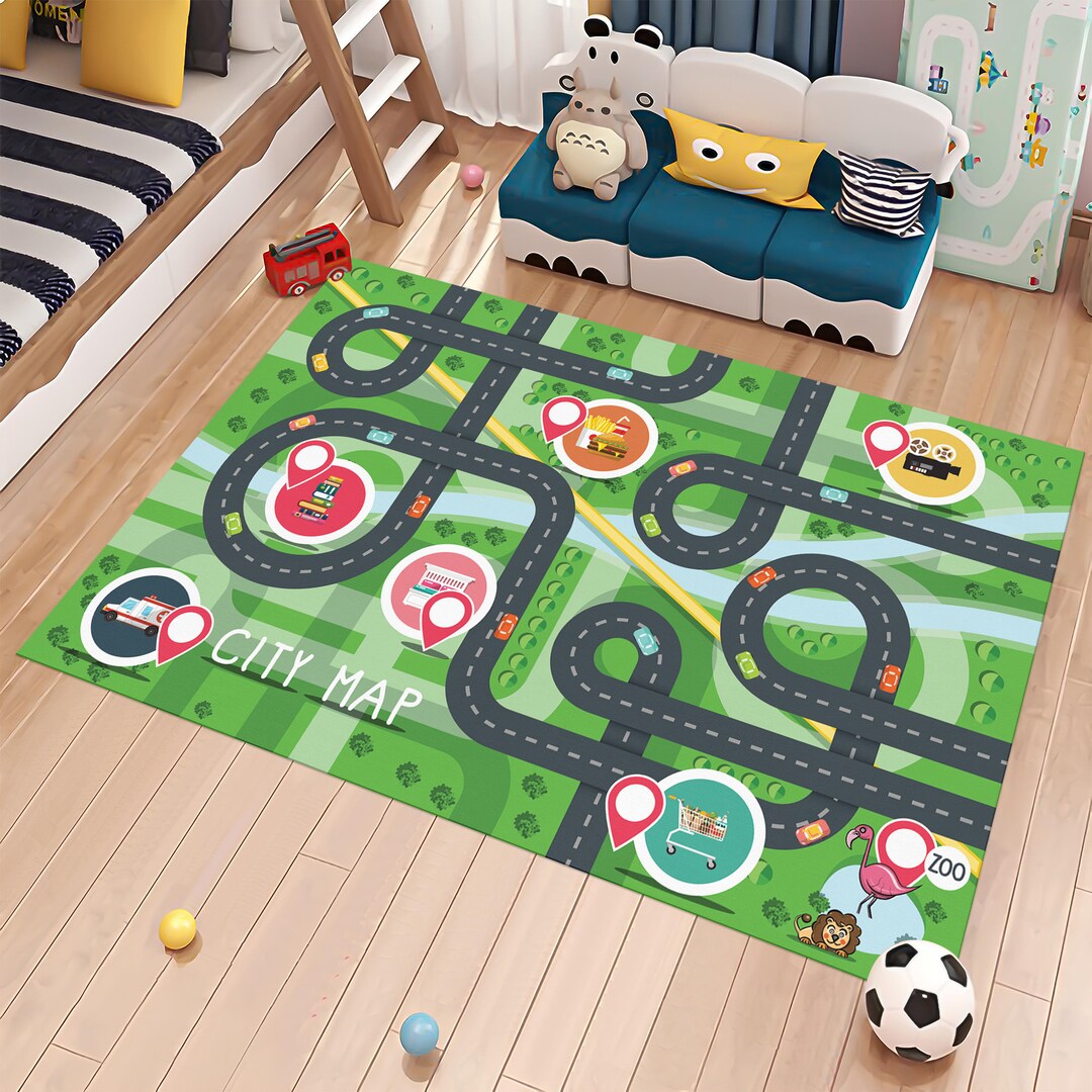 City Map Rug,soft Rug,play Rug,play Decor,fun Rug,kids Rug,nursery ...