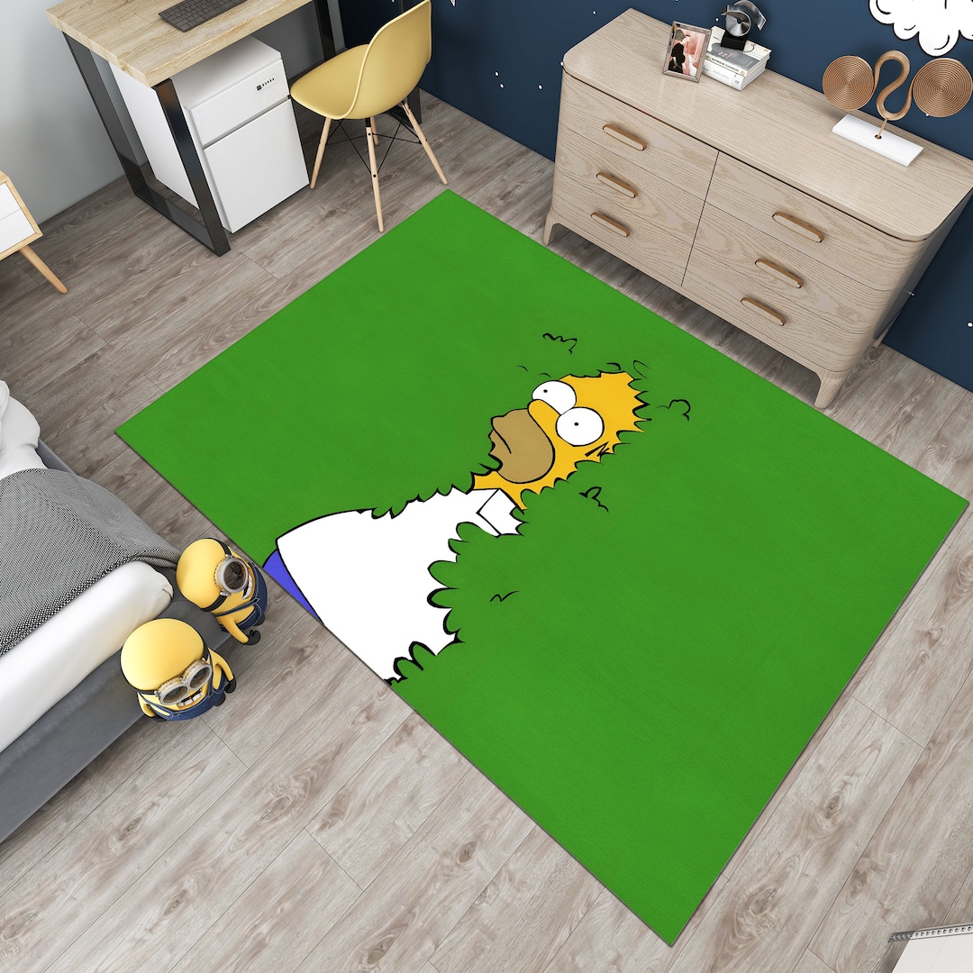 The Simpsons Themed Rug, Green Accent Area Rug, Popular TV Show Decor ...