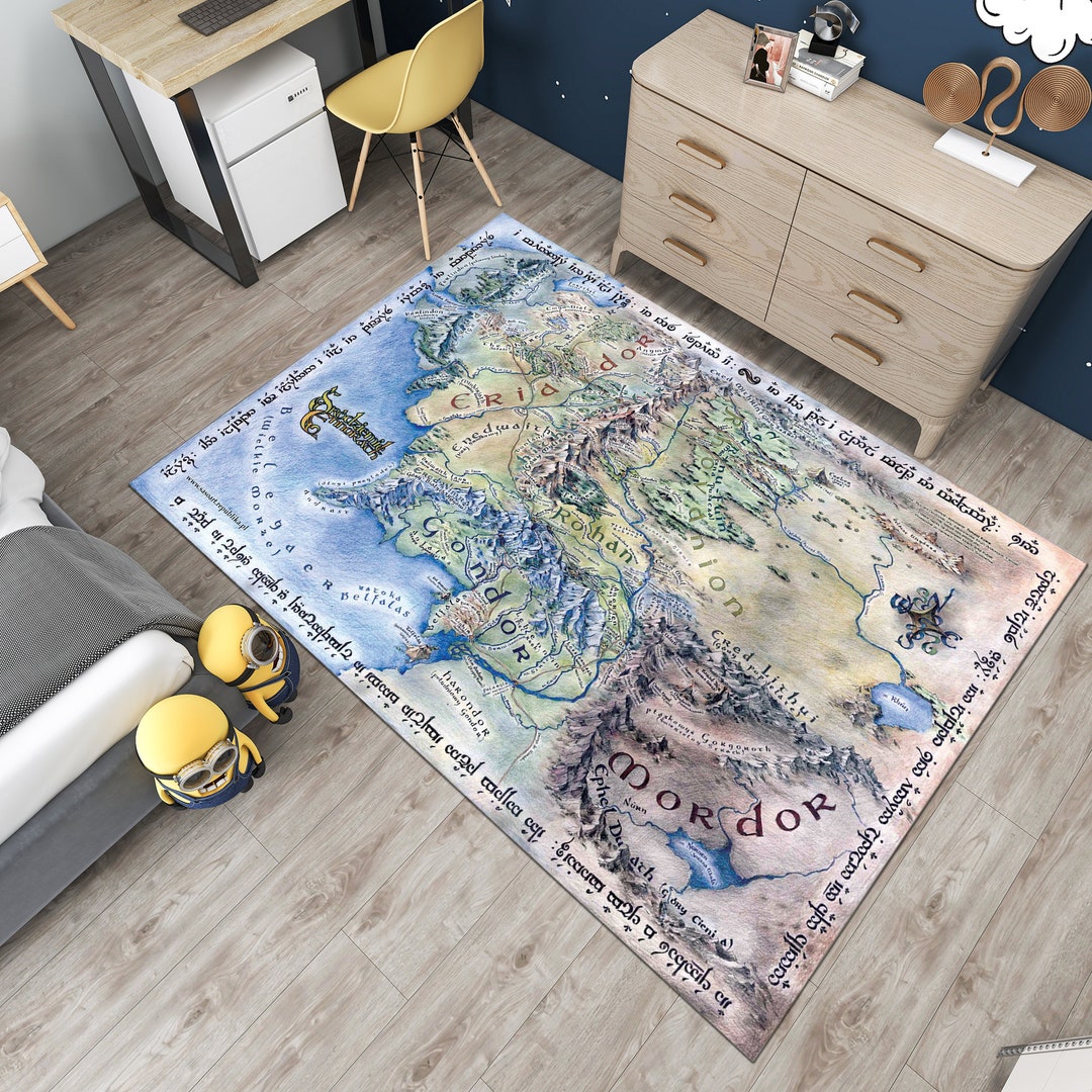 LOTR Rug,middle Earth Map Rug,lotr Map Rug,map Rug,cool Rugs,popular ...