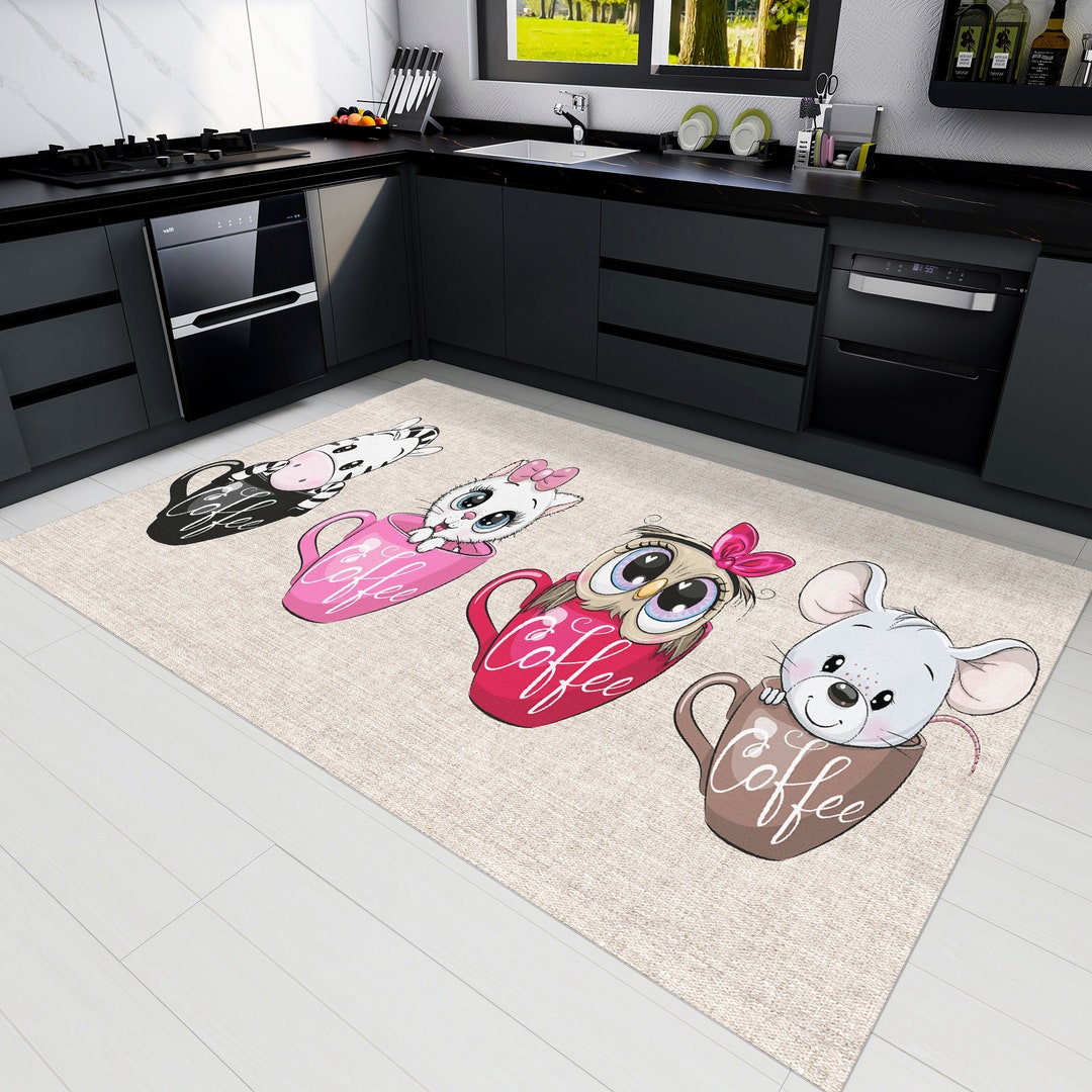 Coffee Cup Rug,animals Rug,rug for Kitchen,non-slip Rug,kitchen Runner ...