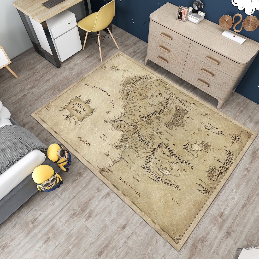 LOTR Rug,middle Earth Map Rug,lotr Map Rug,map Rug,awesome Rug,unique ...