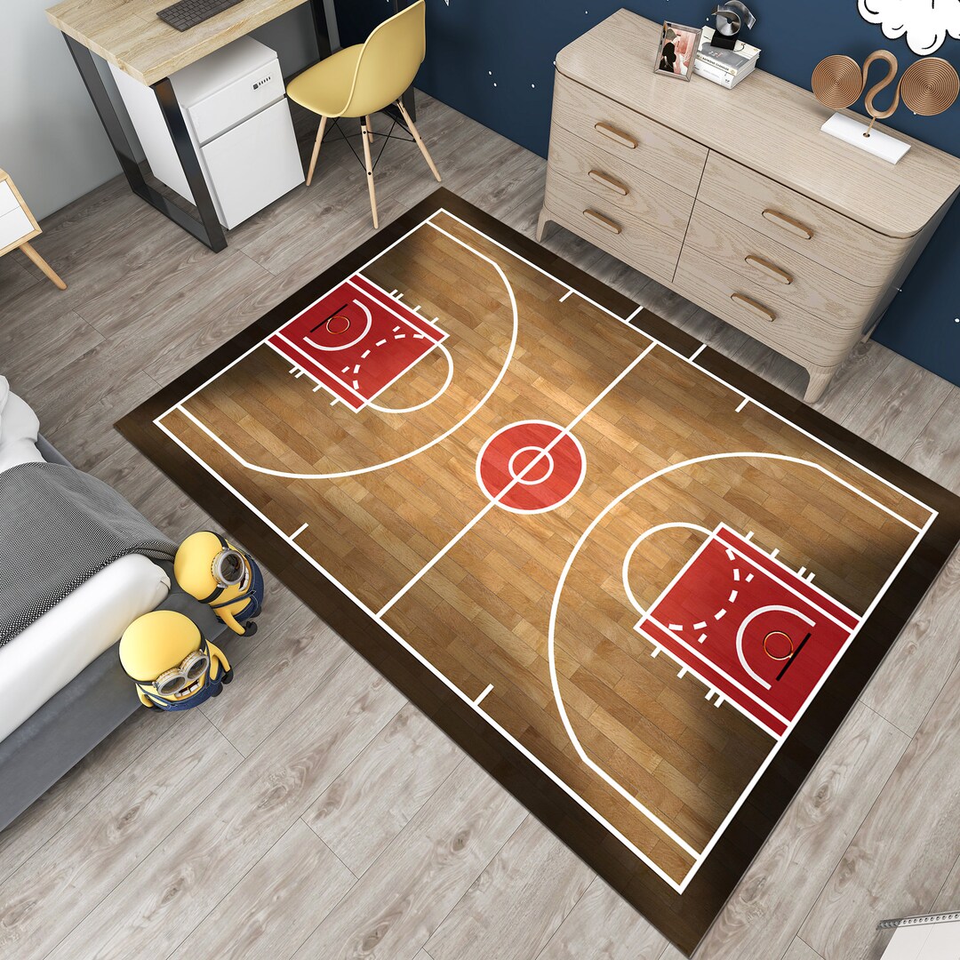 Basketball Rug,court Rug,boys Room Rug,sport Rug,kids Room Rug,custom ...