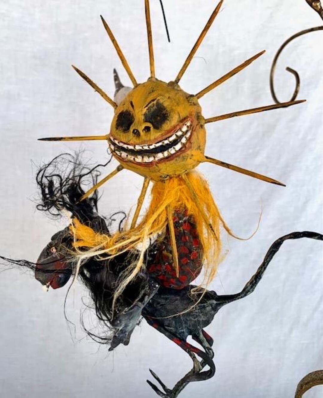 Primitive Papermache Vintage Style Creepy Handsculpted Halloween Evil ...