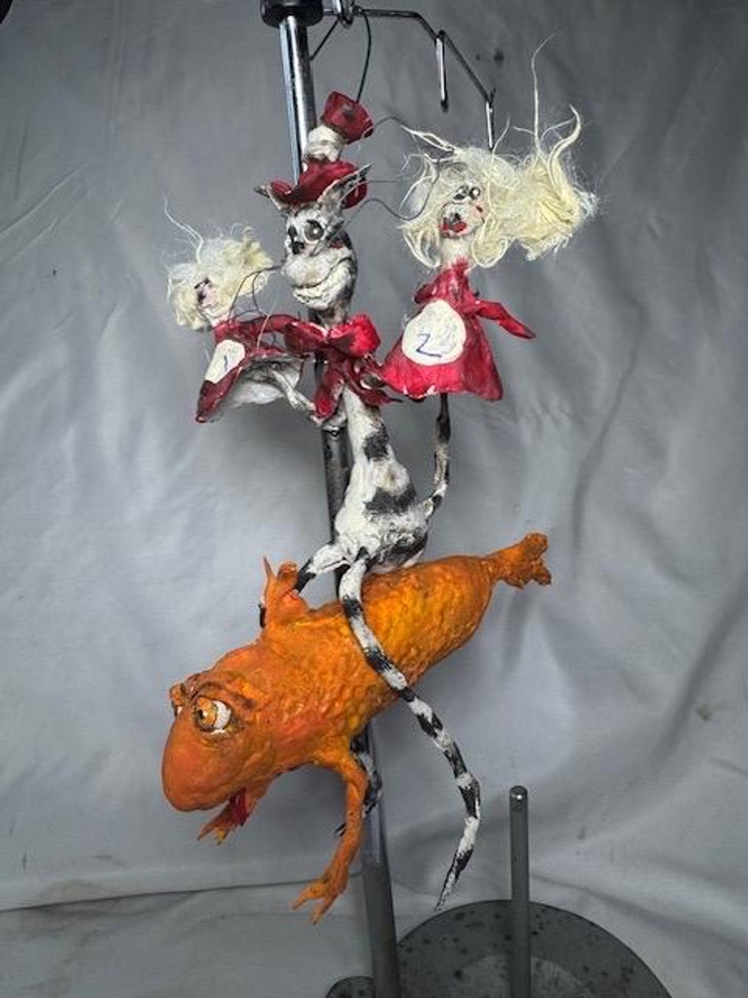 Handsculpted Primitive Papermache Halloween Vintage Style Cat in the ...