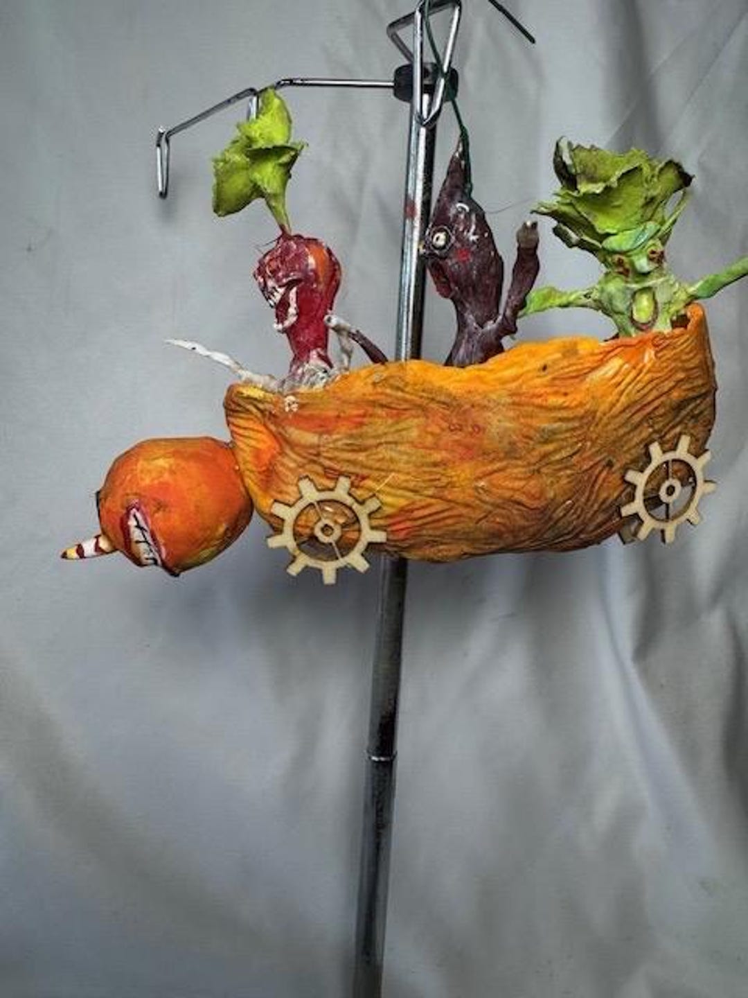 Handsculpted Primitive Papermache Halloween Vintage Style Creepy Veggie ...