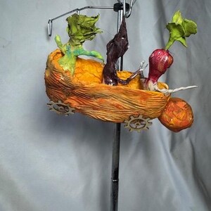 Handsculpted Primitive Papermache Halloween Vintage Style Creepy Veggie ...