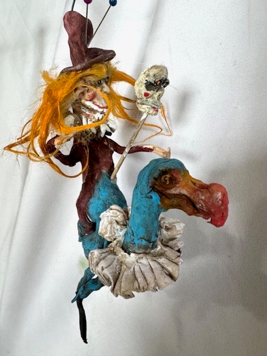 Primitive Papermache Clay Handmade Halloween Creepy Alice in Wonderland ...