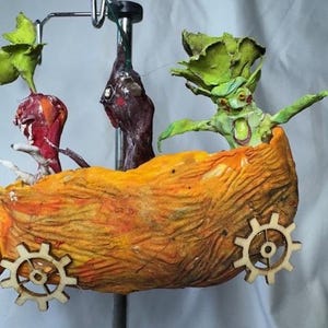 Handsculpted Primitive Papermache Halloween Vintage Style Creepy Veggie ...