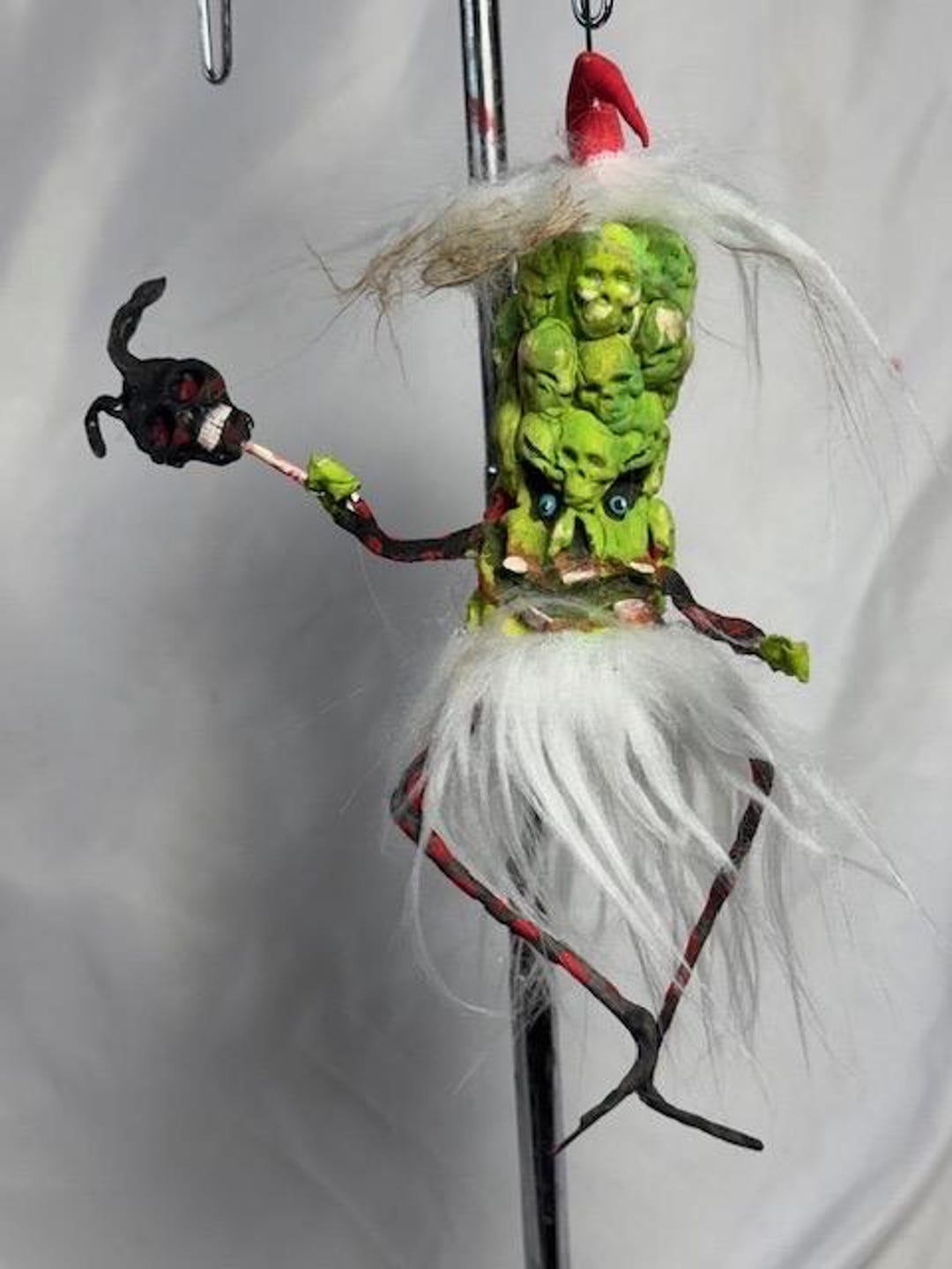 Hand Sculpted Paper Mache Creepy Holiday Pickle Covered in Skulls and ...