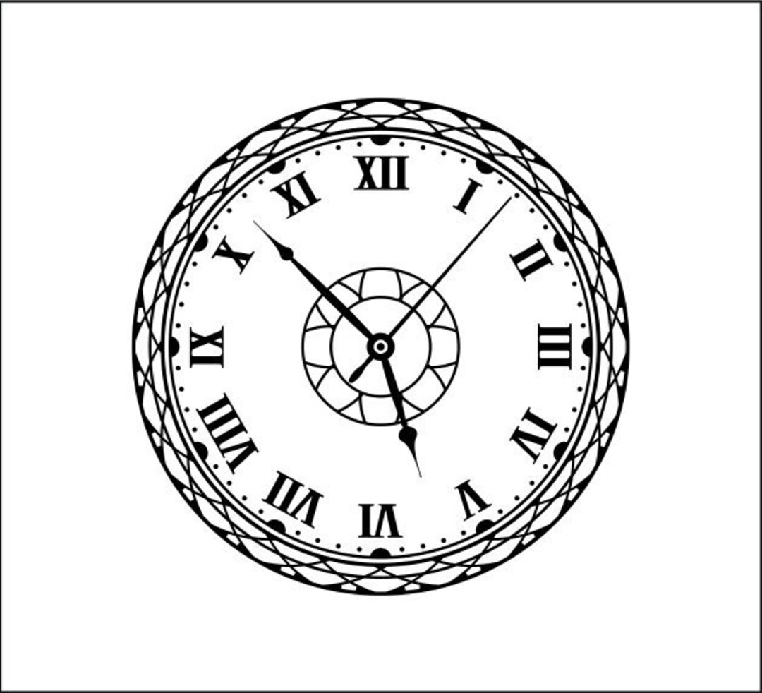 CNC Laser Cut Clock Face Design Downloadable DXF and CDR File - Etsy