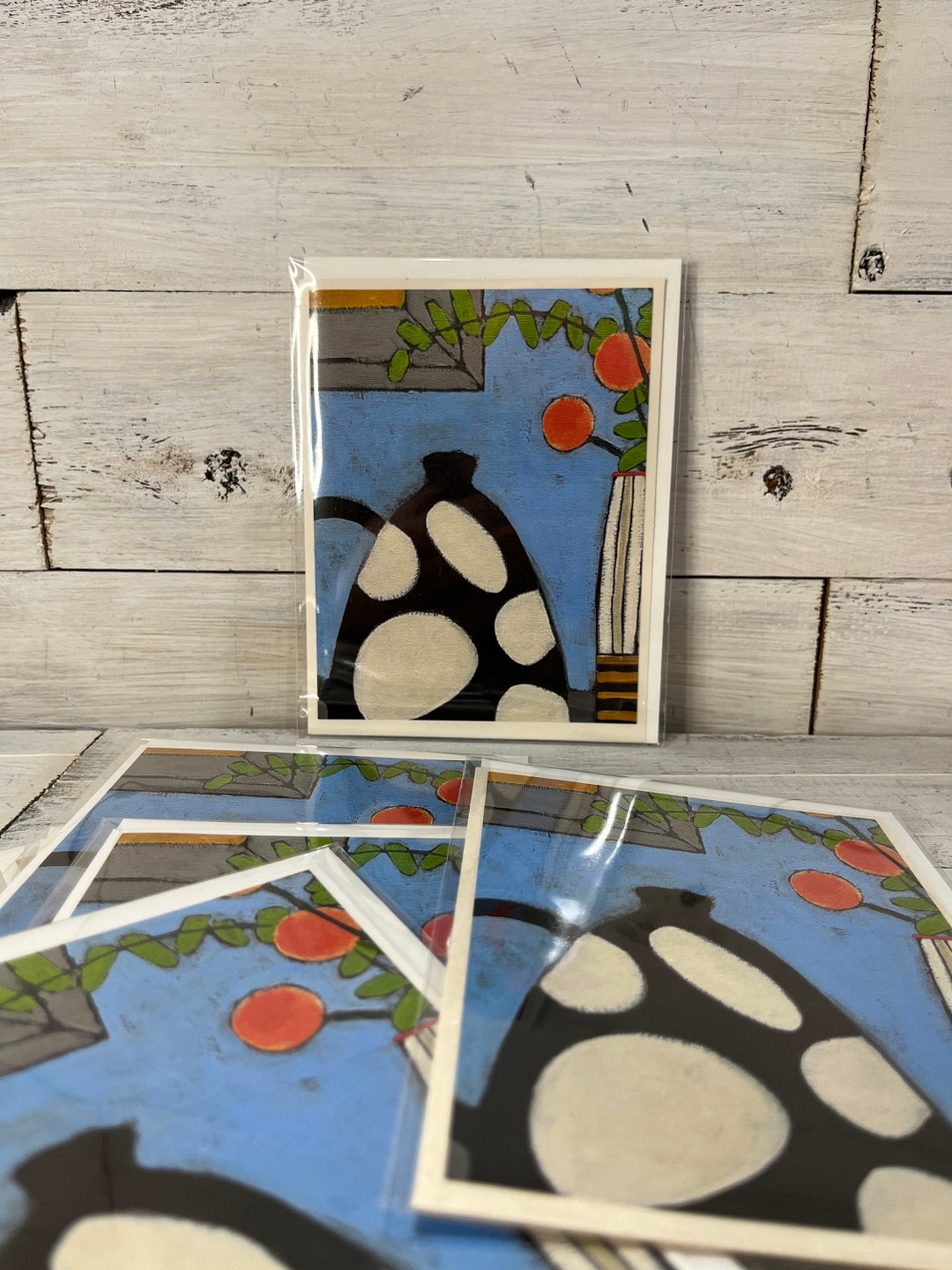 Black and White Still Life Card - Blank Greeting Card by Jenny Elkins ...