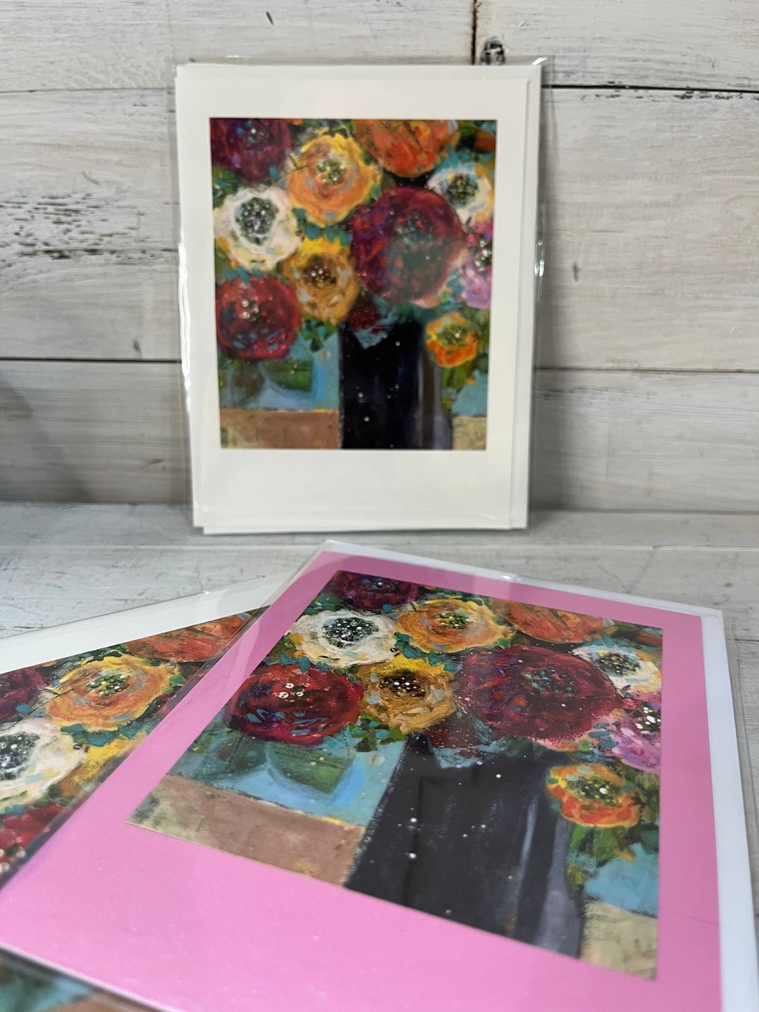 Open ROSES Still Life Card - Blank Greeting Card by Jenny Elkins ...