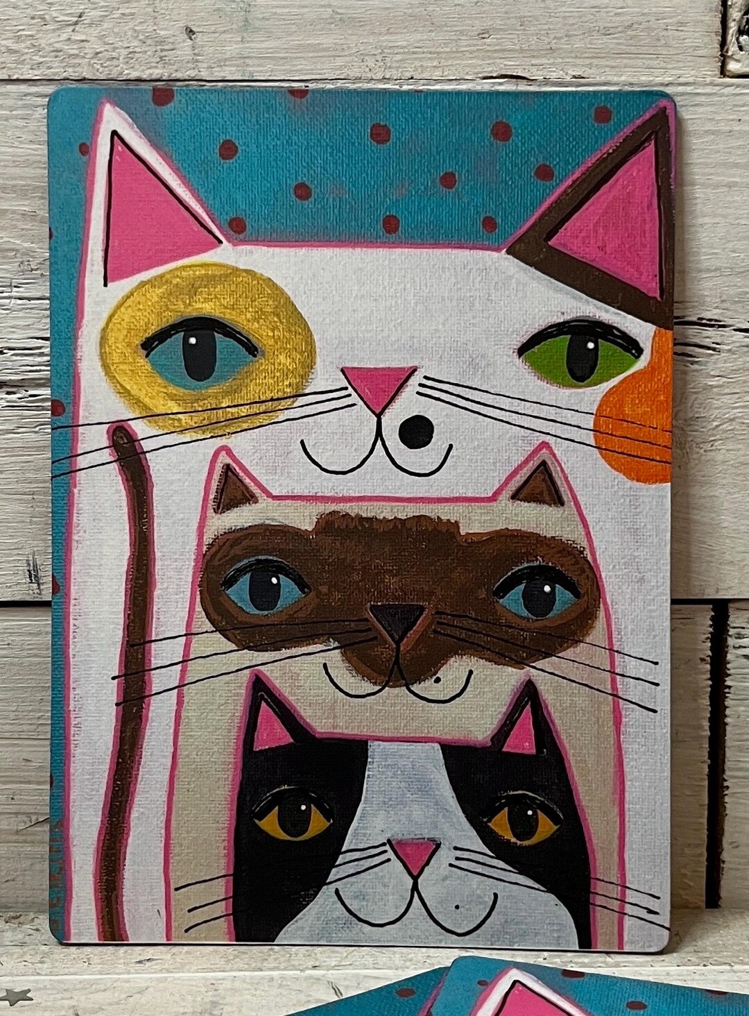 Trio of CATS Magnet 4” X 5.5” - by Jenny Elkins - Cat Magnet - Cat ...