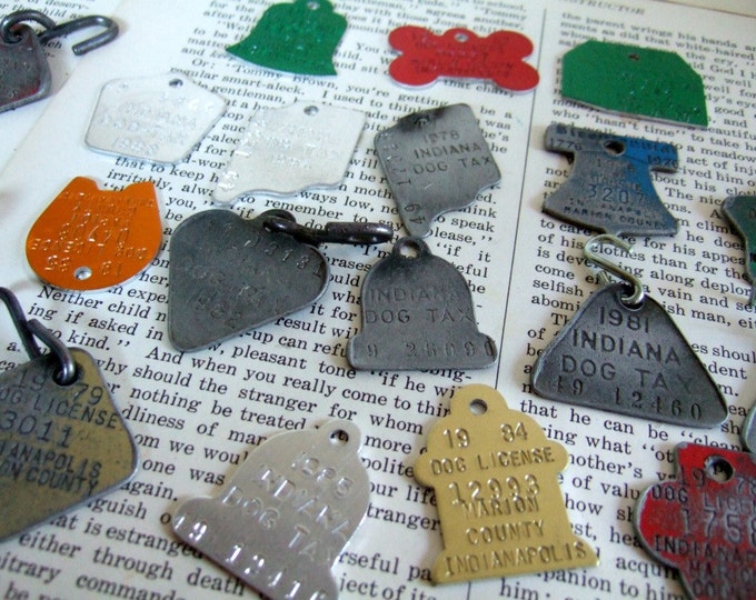21 VINTAGE Shaped DOG Tags From 1976 to 1991 INDIANA - Etsy