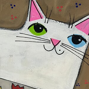 White CAT in Vintage Pyrex BOWL Painting by Jenny Elkins 8 X 10 Cat ...