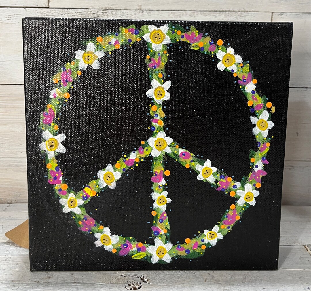 Special DAISY Peace PAINTING Wall Decor Whimsical Decor - Etsy