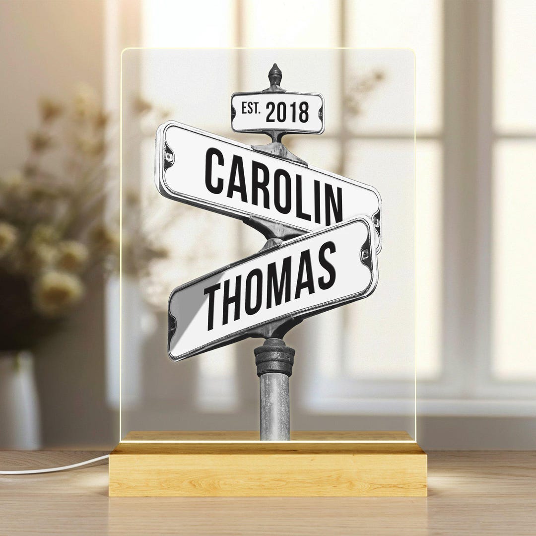 Personalized Family Names Street Sign Date of Birth Canvas Street Sign ...