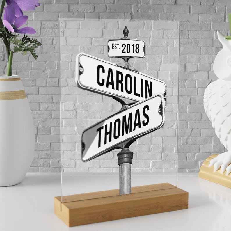 Personalized Family Names Street Sign Date of Birth Canvas Street Sign ...