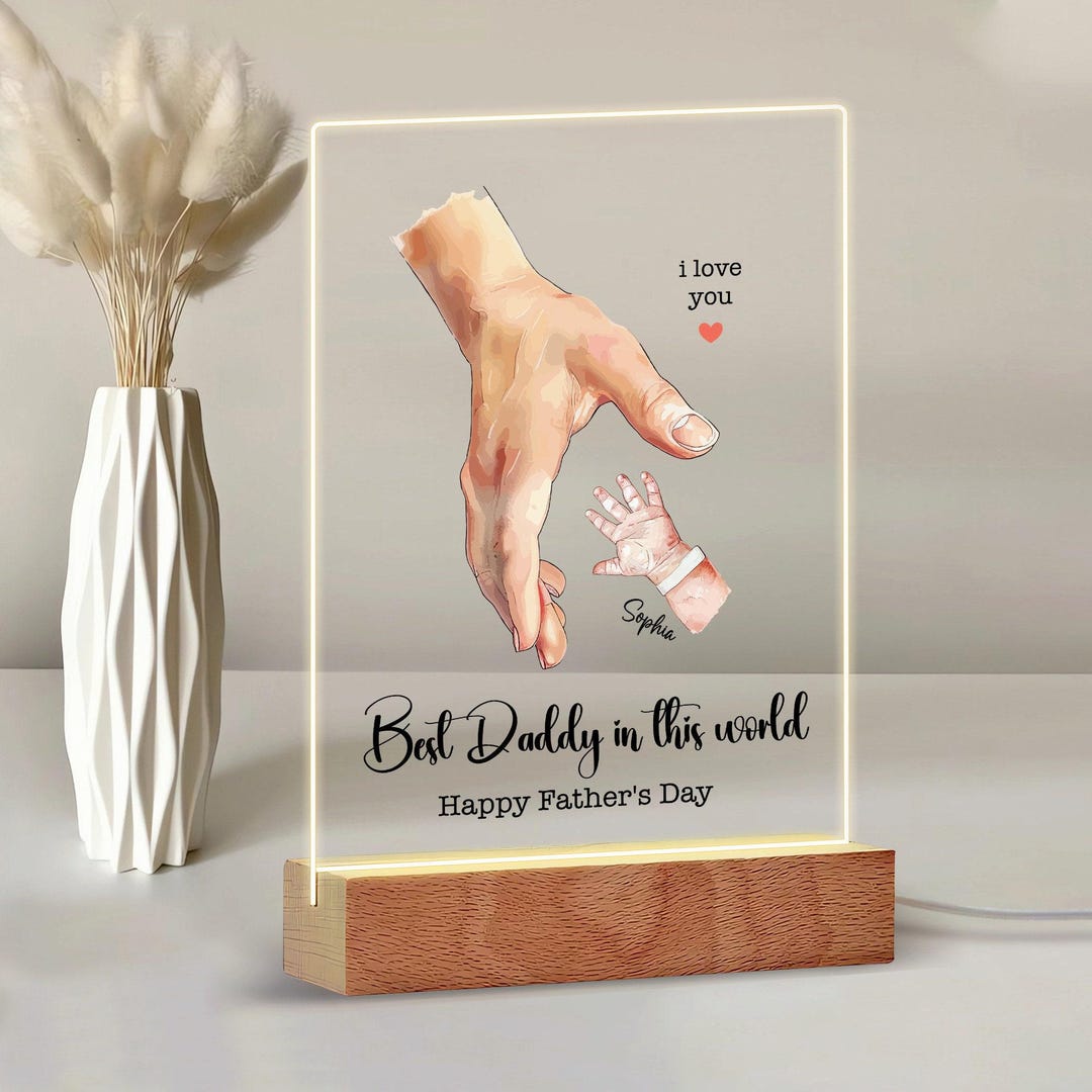 Personalized Fist Bump Fathers Day Gifts From Wife, Daddys Team Acrylic ...