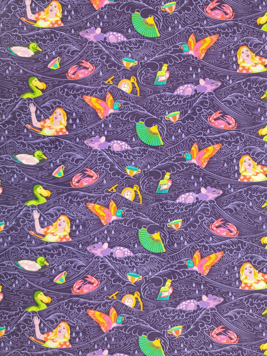 1 Yard Sea of Tears Daydream Alice in Wonderland Free Spirit Tula Pink ...