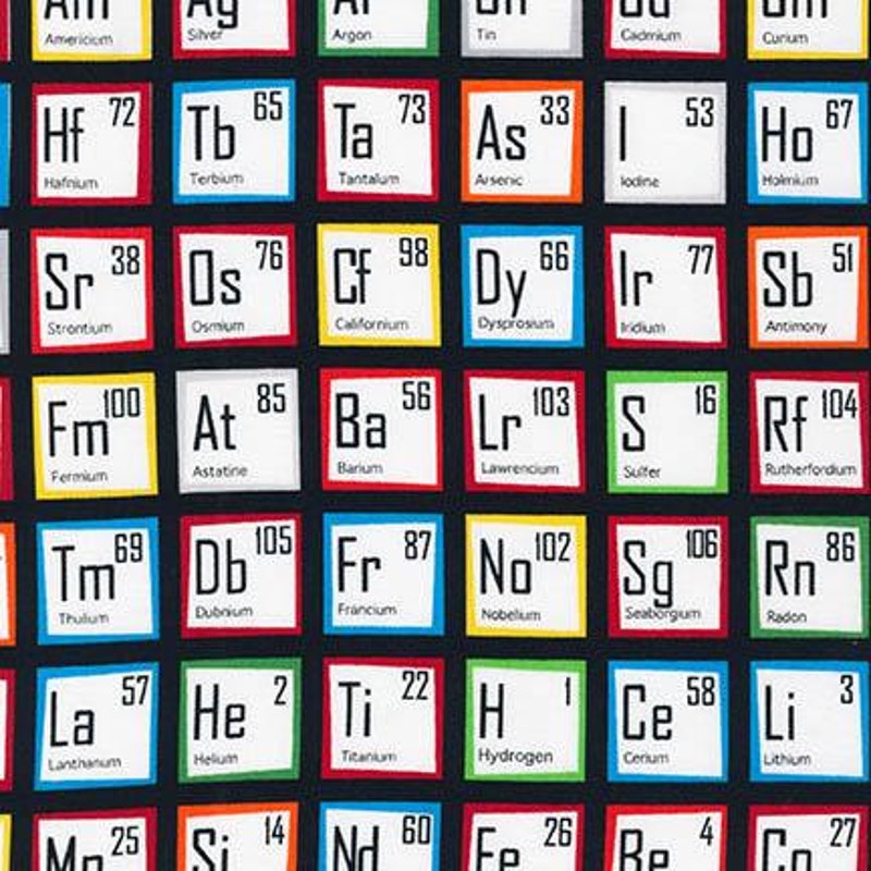 Periodic Table Fabric - Etsy