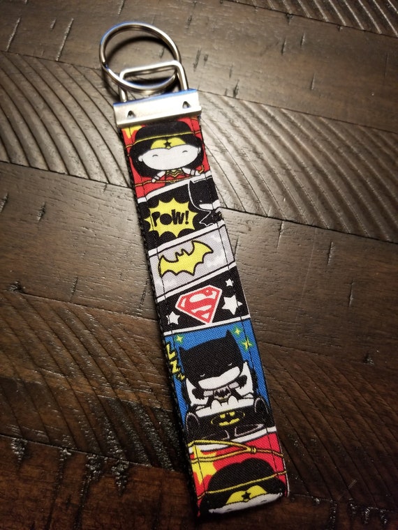 DC Batman Wonder Woman Chibi Heroes Key Fob Wristlet | Etsy