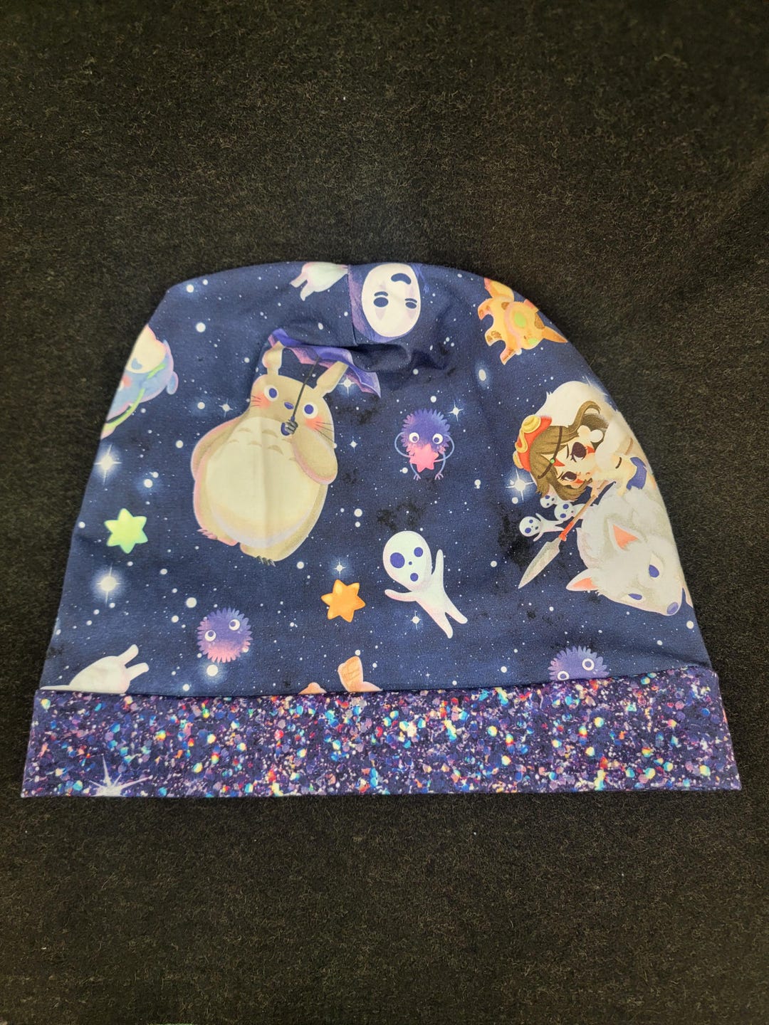 Ghibli Chibi Characters - Slouchy Beanie Hat Stretch Jersey Knit Teen ...