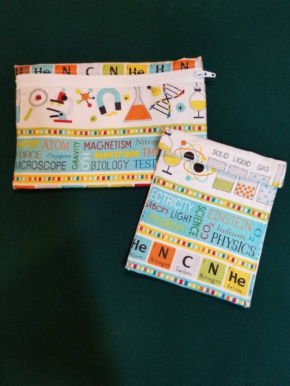 Reusable Snack Bag Set Science Chemistry Elements Mini and | Etsy