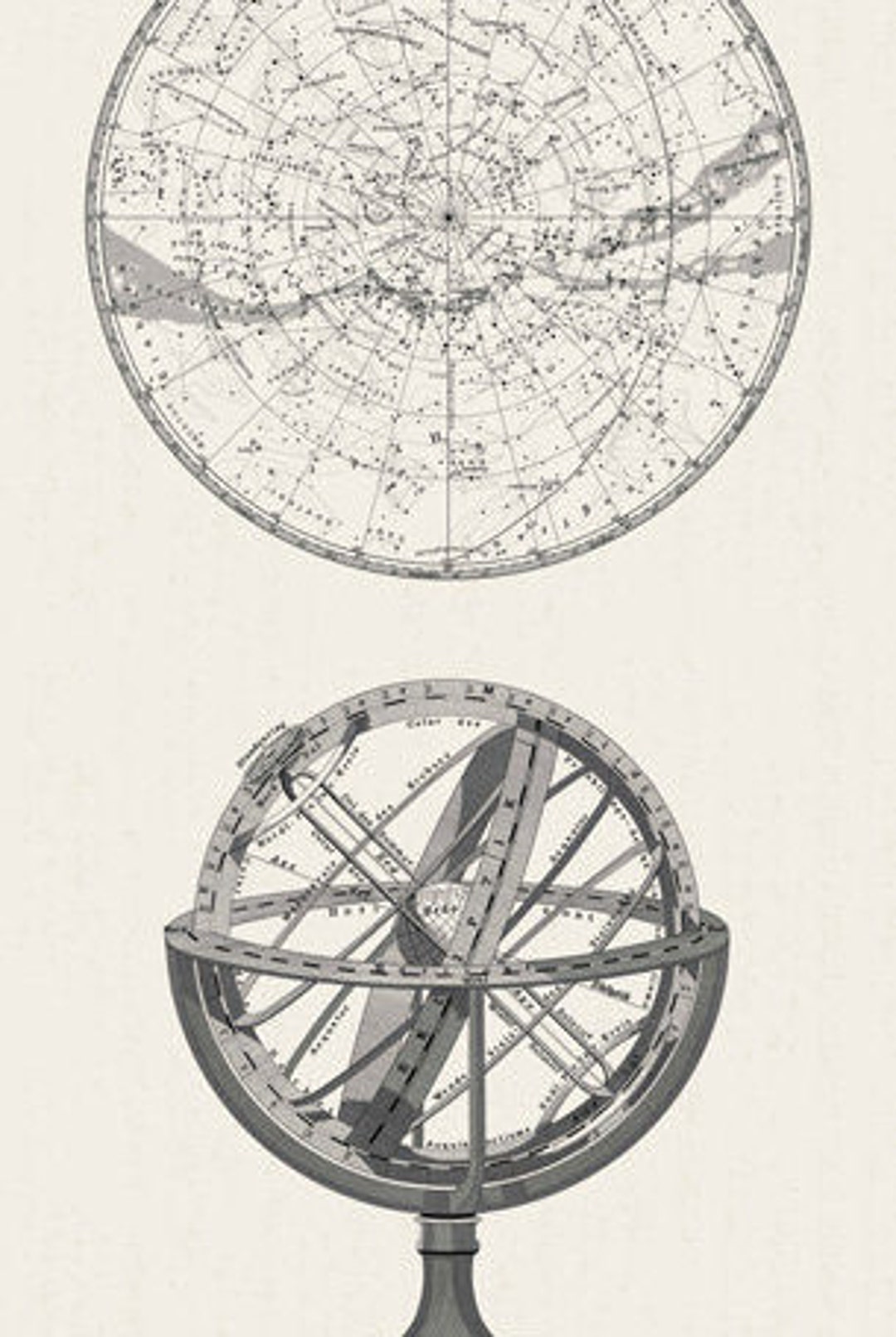 Andover Encyclopedia Galactica Suite 1500 Globe and Star Map 23" PANEL ...