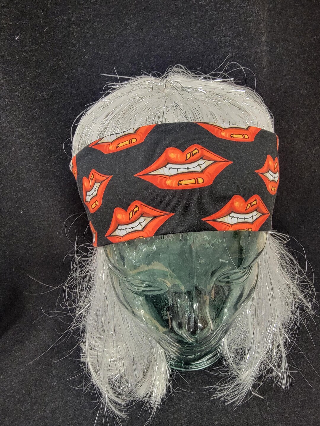 Let There Be Lips RHPS Print Cotton/spandex Stretch Knit Headband ...