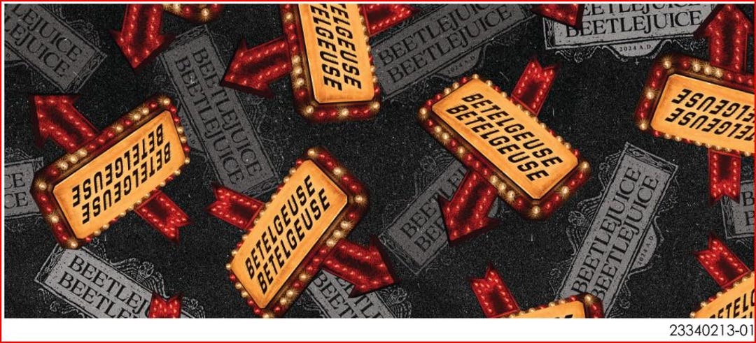 1 Yard Betelgeuse Sign and Logo on Black Licensed Beetlejuice ...