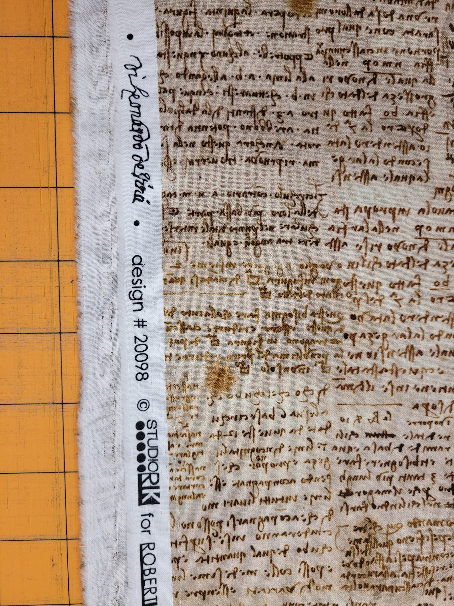 1 Yard Leonardo Da Vinci Writing Script Cryptic Journals | Etsy