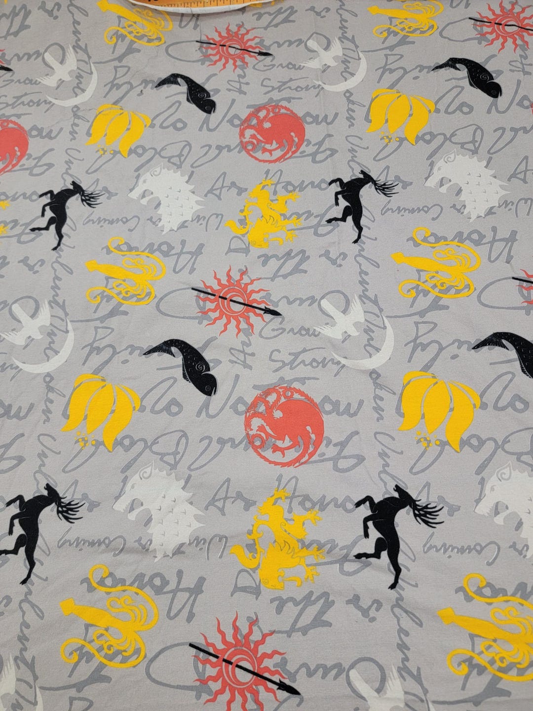 Game of Thrones House Sigils Print CUSTOM Cotton/jersey Remnant 4 Way ...
