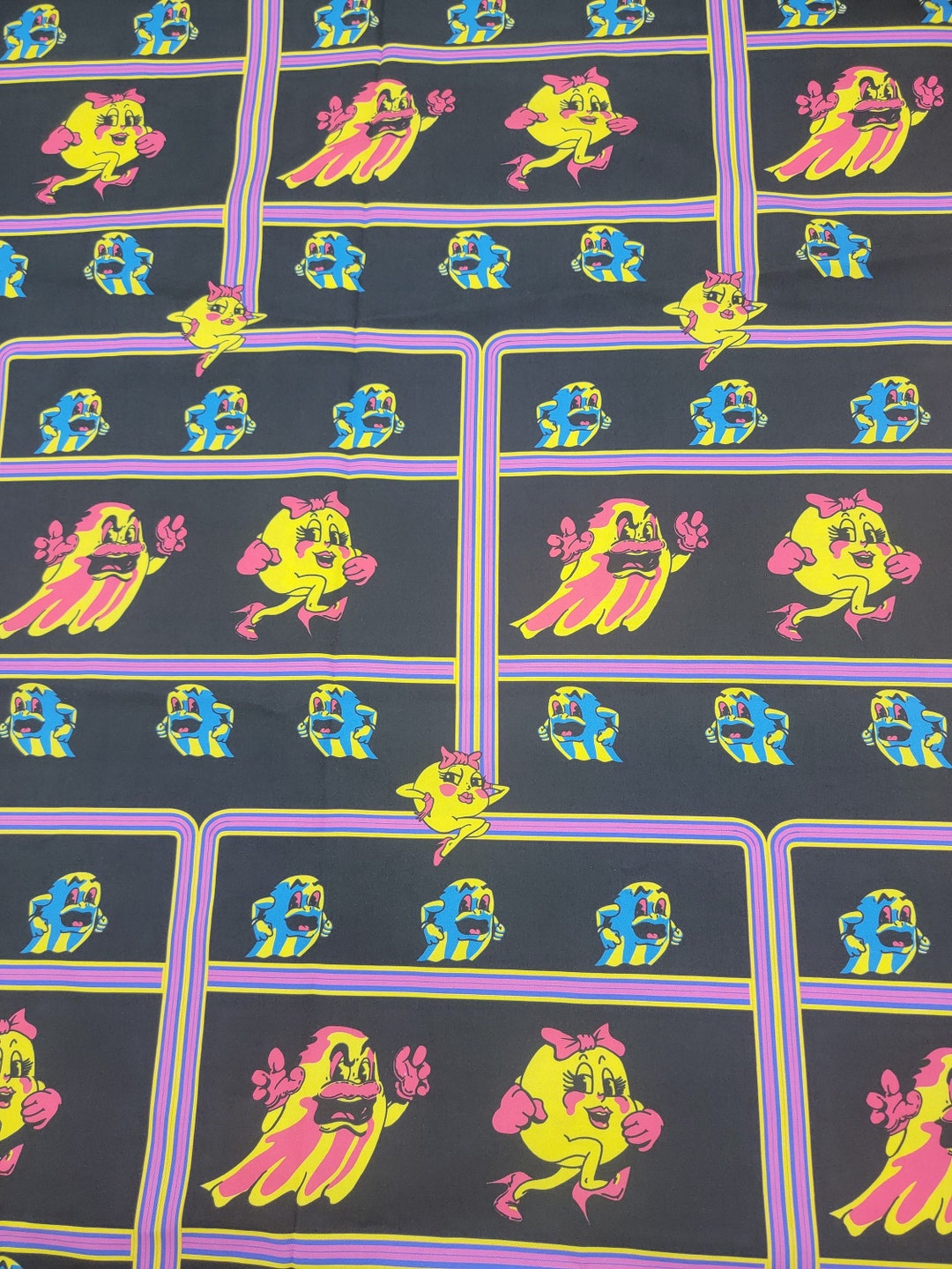 Ms Pac Man Video Game Inspired Character Cotton Fabric 1/2 Yard - Etsy