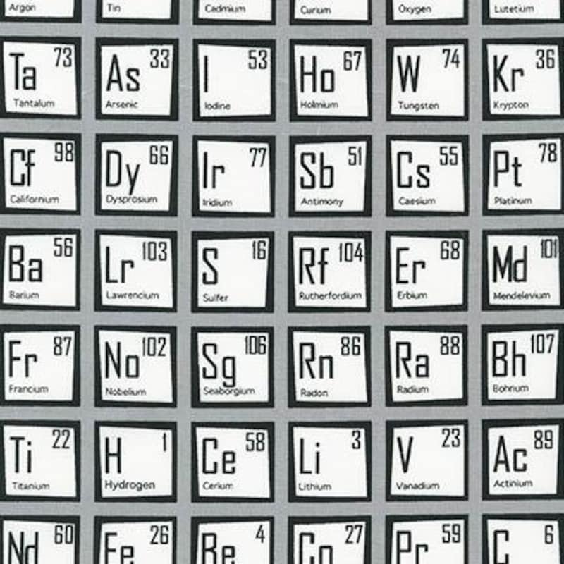 Periodic Table Fabric - Etsy