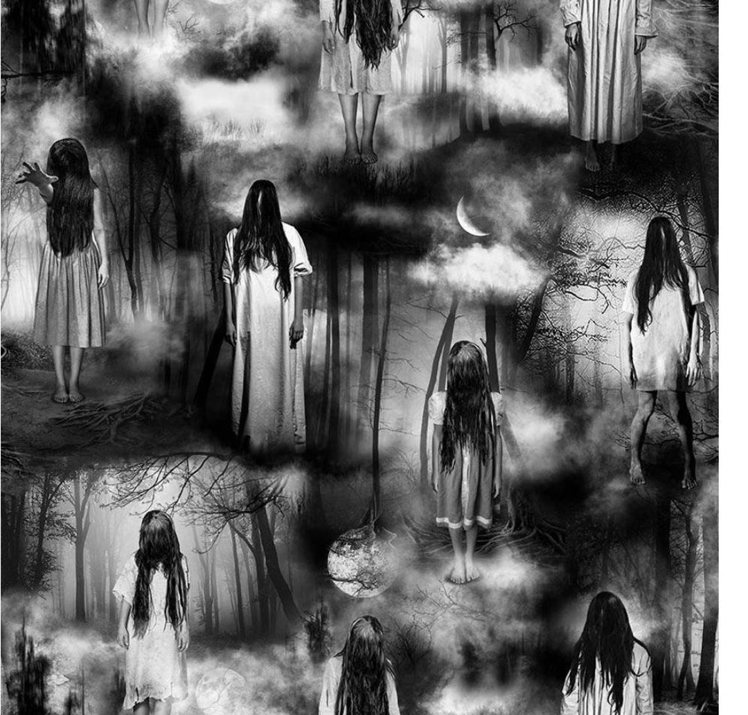 Creepy Ghost Girl Timeless Treasures 1 Yard Spooky Onryō Spirit Cotton Fabric Cd2098 Etsy