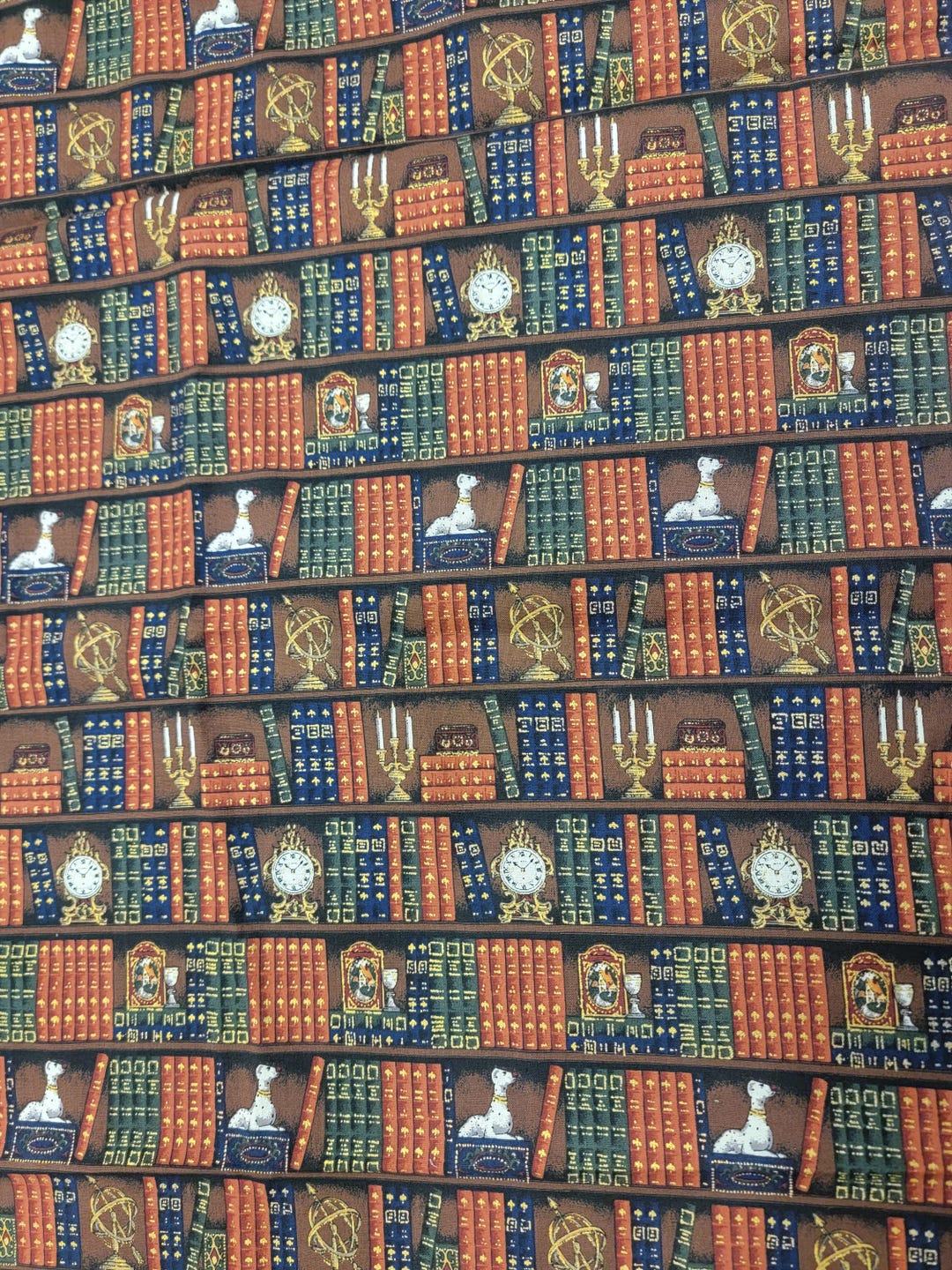 Vintage Library Book Shelf - Cotton Fabrics 1 Yard Bookshelf - Etsy