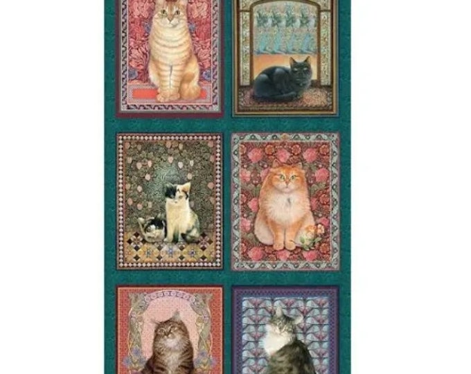 1 Panel 24" Blank Quilting Fabrics Sophisti-cats Leslie Anne Ivory ...