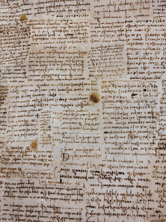 1 Yard Leonardo Da Vinci Writing Script Cryptic Journals | Etsy