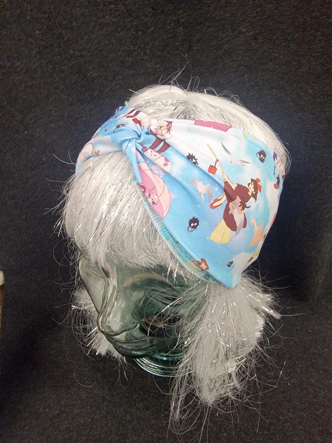 Ghibli Characters - Print Cotton/spandex Stretch Knot Kerchief Headband ...