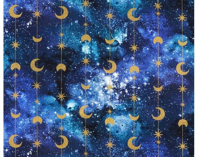 1 Yard Magical Galaxy Stars and Moons Metallic Multi From 3 Wishes ...