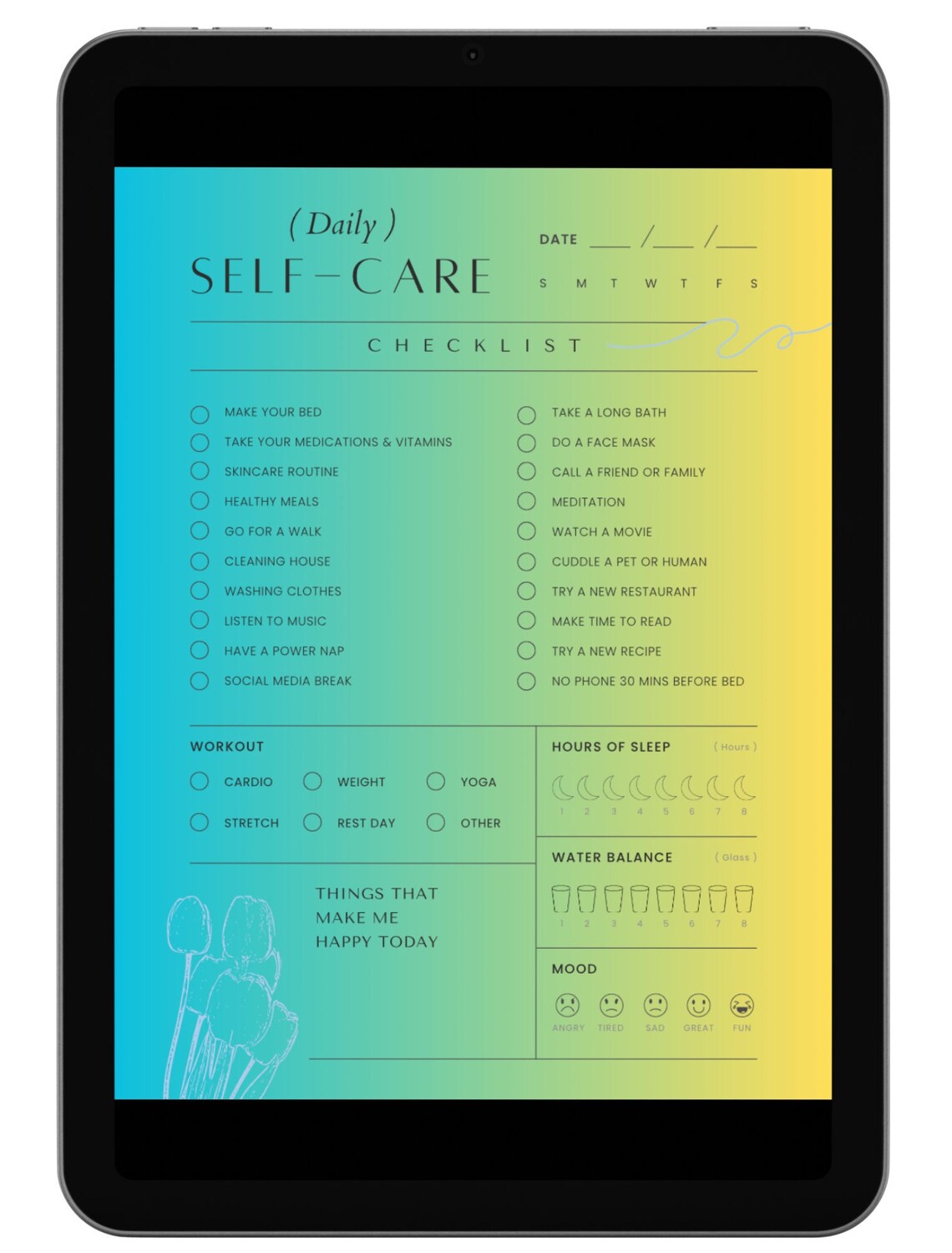 Daily Self Care Checklist, Self-care Plan, Printable Checklist, PDF ...
