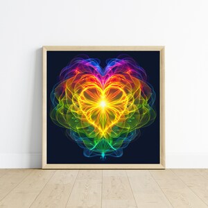 Digital Download, Glowing Heart Clipart, Printable, Downloadable Png ...