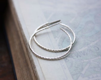 Sterling silver hoops big .925 silver large hoop earrings | Etsy