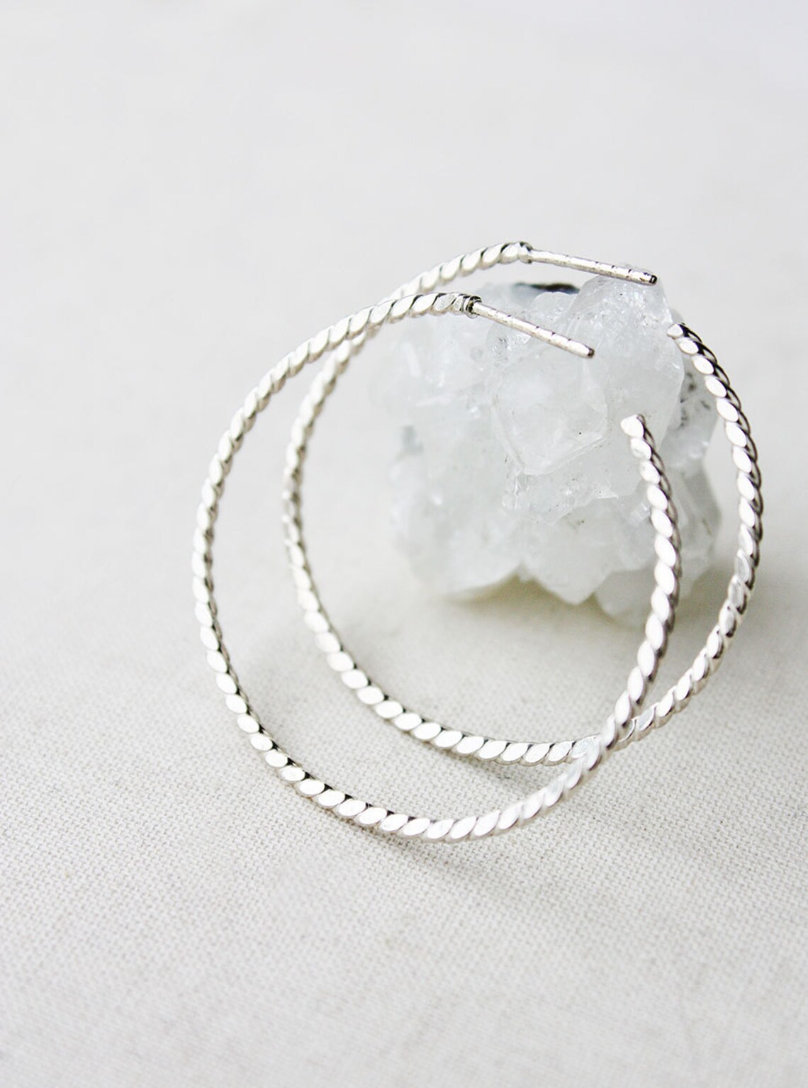 Sterling Silver Hoops Big .925 Silver Large Hoop Earrings - Etsy