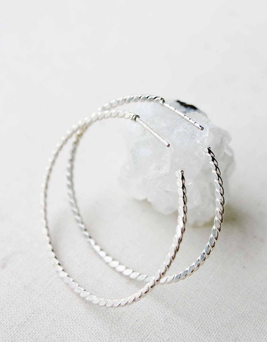 Sterling Silver Hoops Big .925 Silver Large Hoop Earrings | Etsy